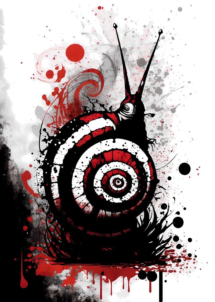 'Snail Ink Painting' Poster, picture, metal print, paint by ...
