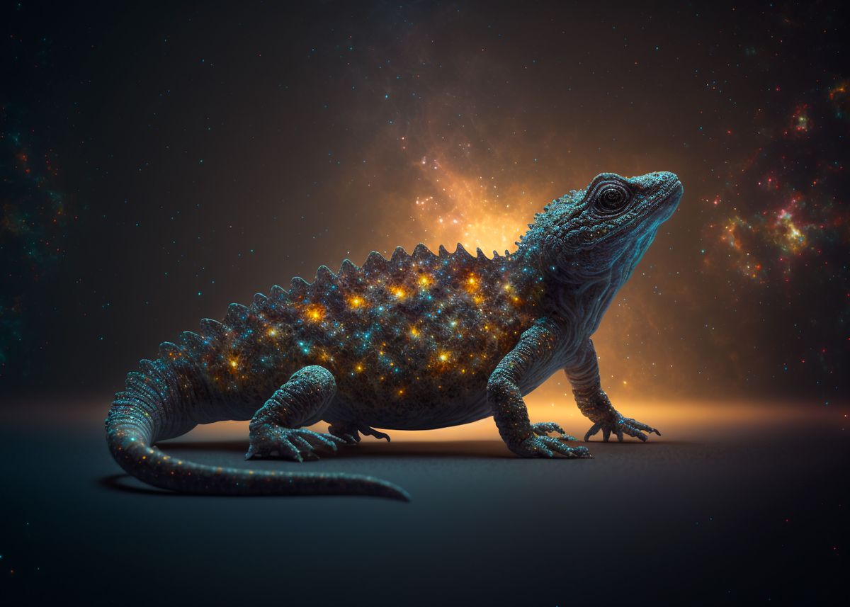 'Spirit Animal Lizard' Poster by Jiri Hodecek | Displate