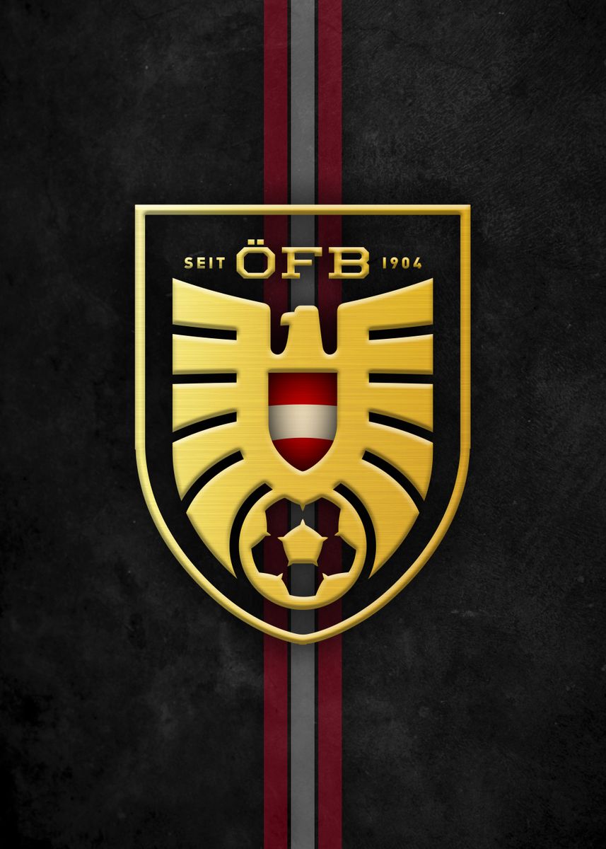 'Austria Football Emblem' Poster, picture, metal print, paint by Ray ...