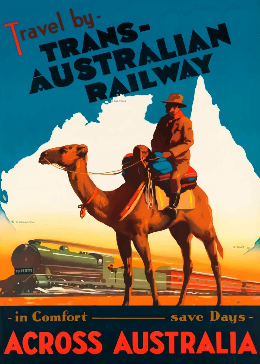'Travel Australia' Poster, picture, metal print, paint by crbn design ...