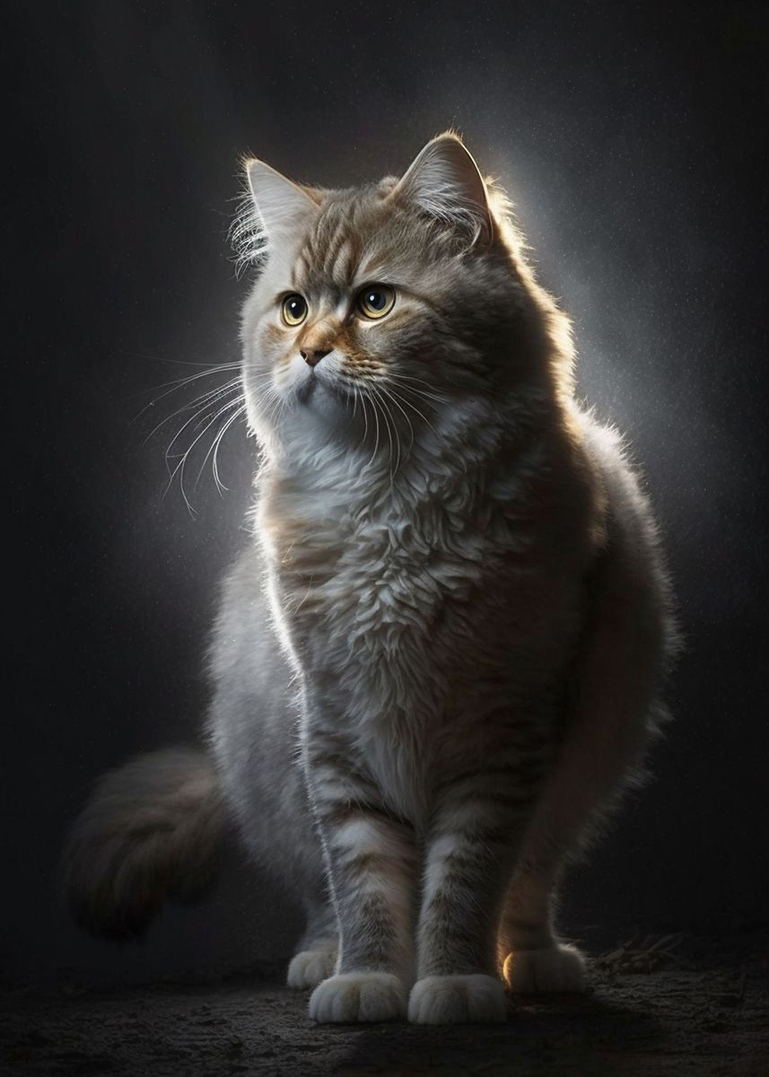 'Cat Animal' Poster, picture, metal print, paint by Philippa Quintero ...