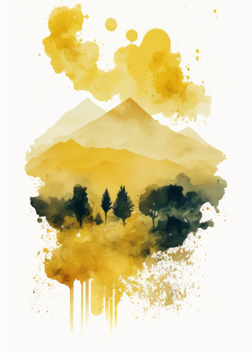 'Watercolor Naturescape ' Poster, picture, metal print, paint by ...