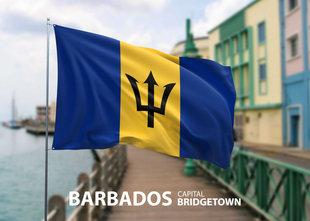 'Barbados Flag' Poster by FlyingBlade | Displate