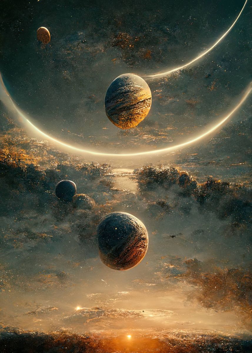 'Planets in space' Poster by Stephen Bredenkamp | Displate