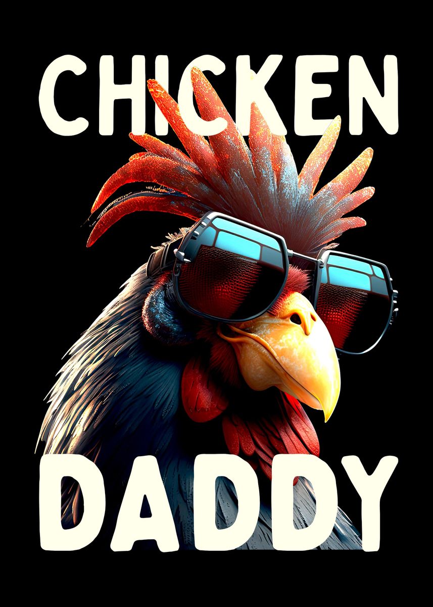 'Chicken Daddy Fathers Day' Poster, picture, metal print, paint by ...