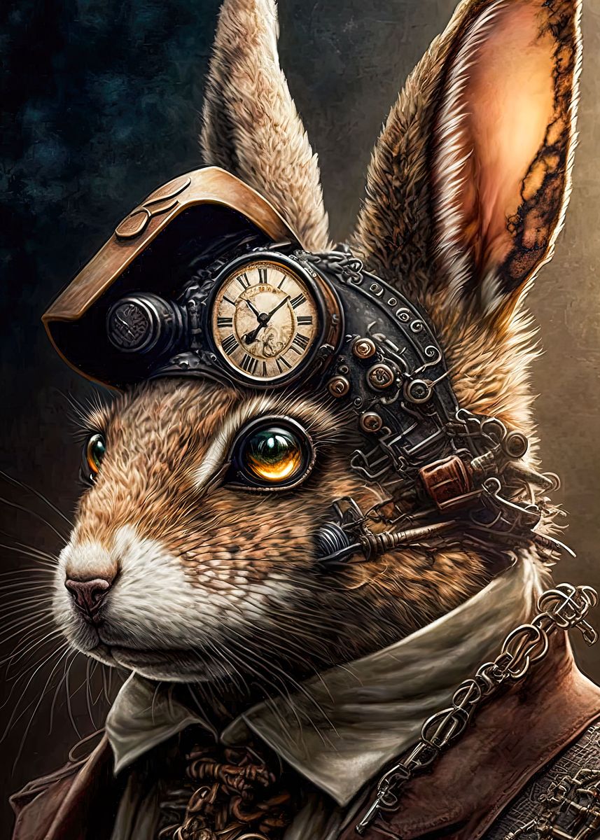 'Steampunk Hare' Poster, picture, metal print, paint by AlekSunDoor Art ...