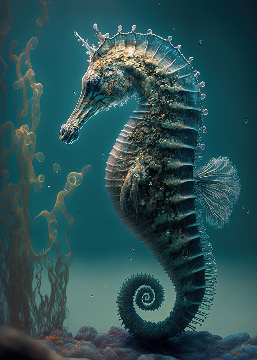 'seahorse ' Poster, picture, metal print, paint by newton russell ...