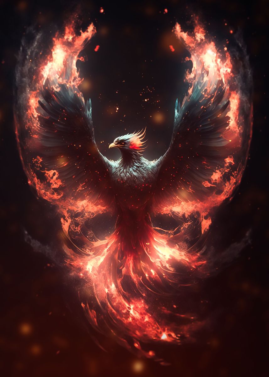 'Rising phoenix' Poster, picture, metal print, paint by Karolina ...