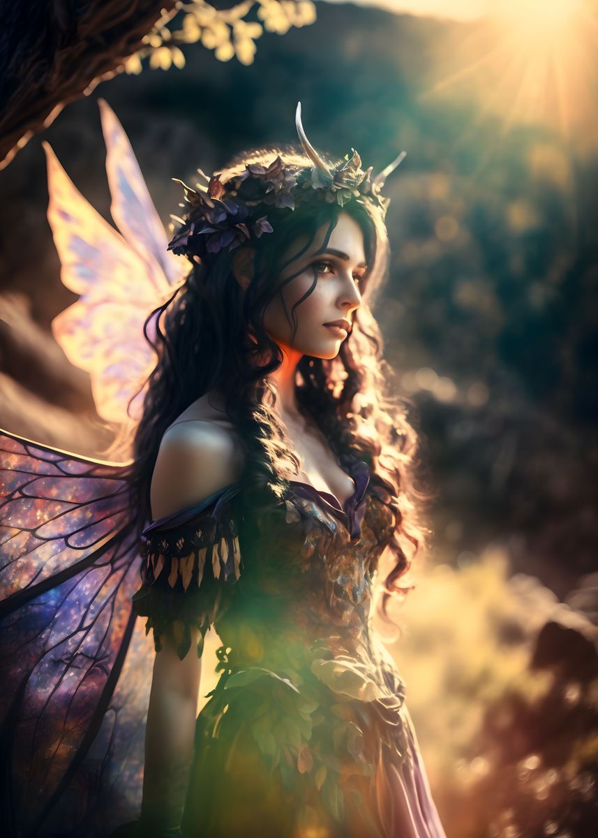 'Mystical Forest Muse' Poster, picture, metal print, paint by Misty Allen | Displate