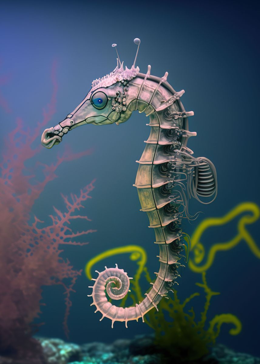 'seahorse ' Poster, picture, metal print, paint by newton russell ...