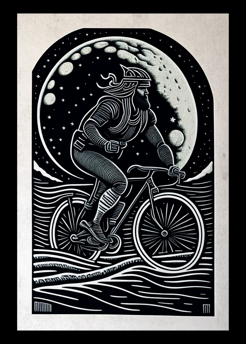 'viking bicycle' Poster, picture, metal print, paint by riyadi elyas ...