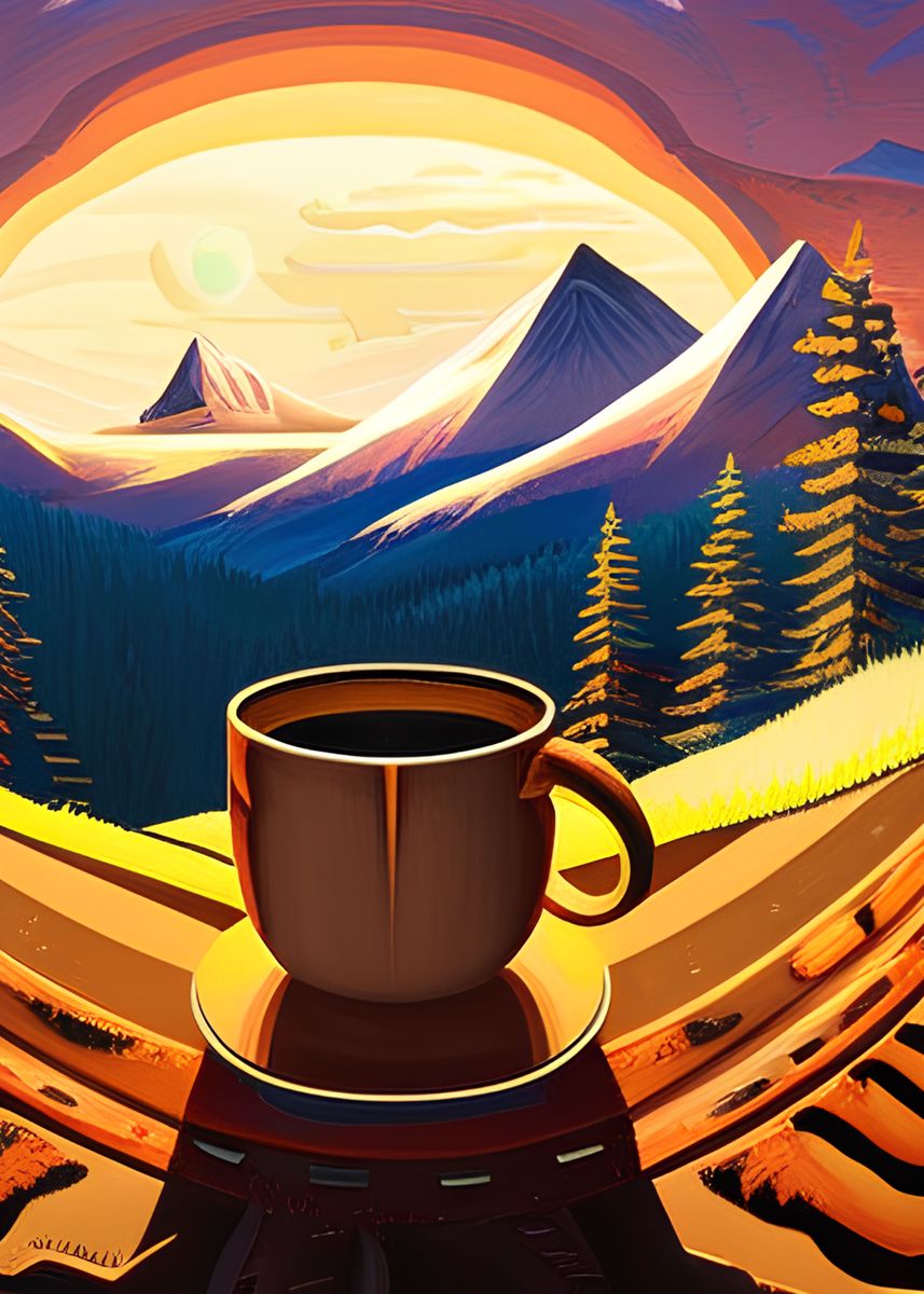 'Coffee Sunrise' Poster, picture, metal print, paint by CoffeeDay ...
