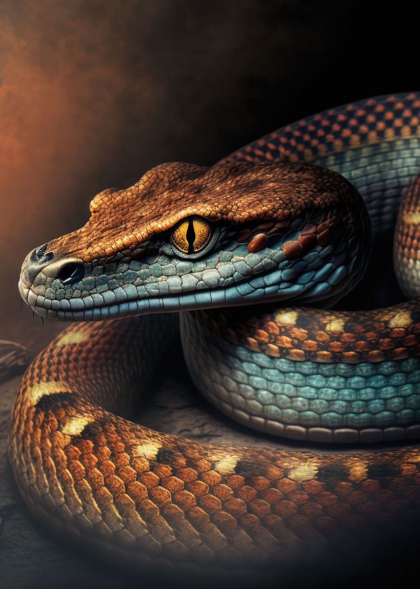 'snake wild life' Poster by Patsy Montoya | Displate