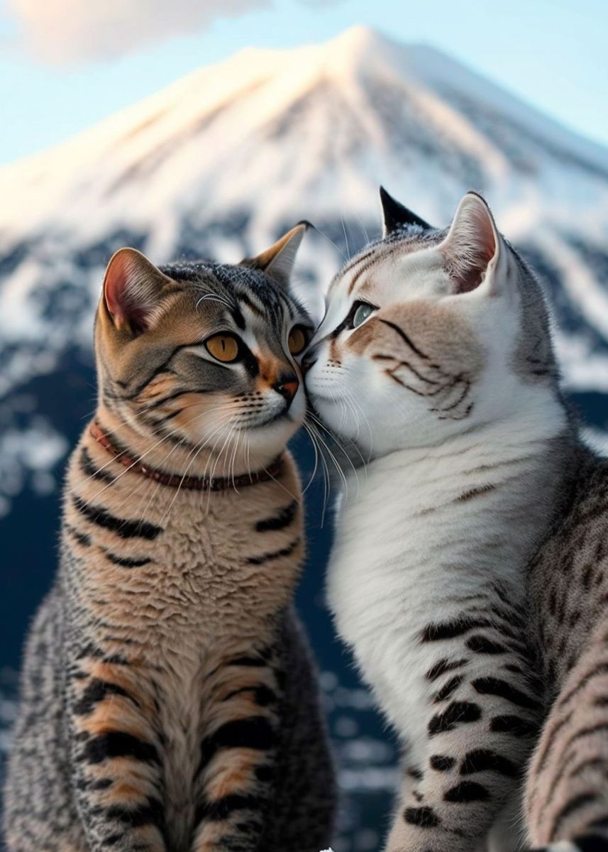 'Two Cat Animal' Poster by Philippa Quintero | Displate