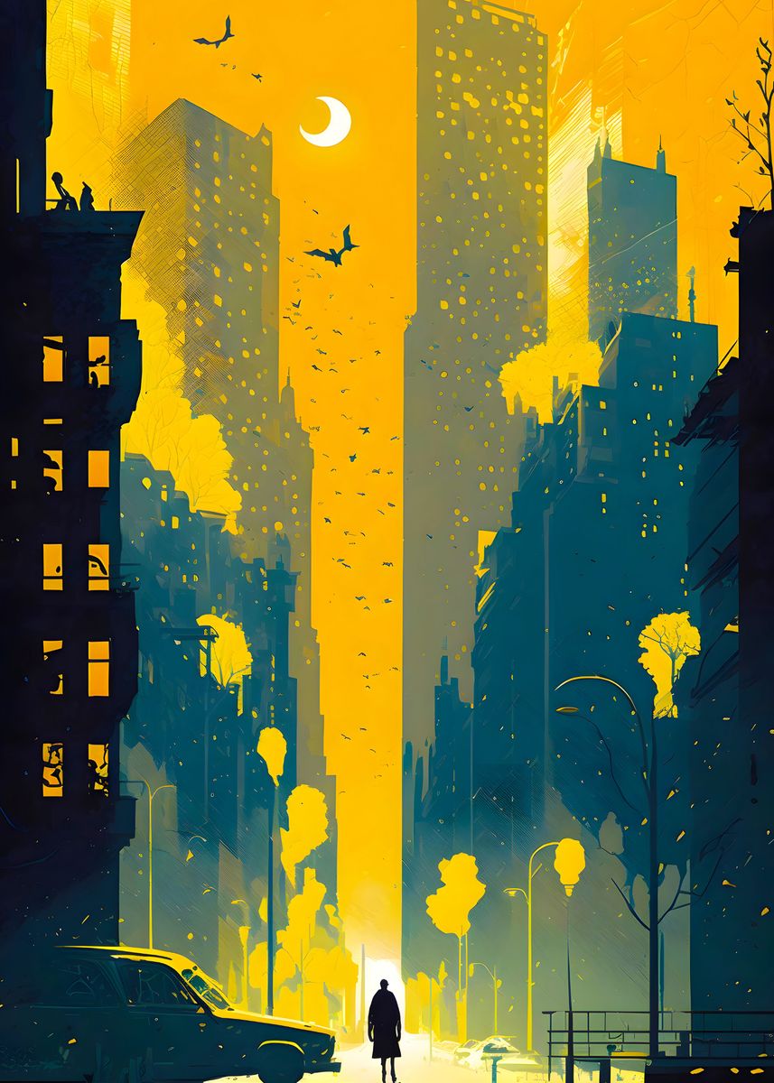 'Cityscape Abstract Art 13' Poster, picture, metal print, paint by ...