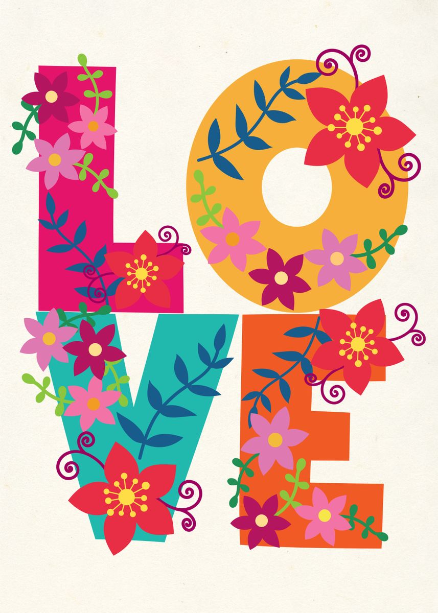 'Love' Poster, picture, metal print, paint by crbn design | Displate