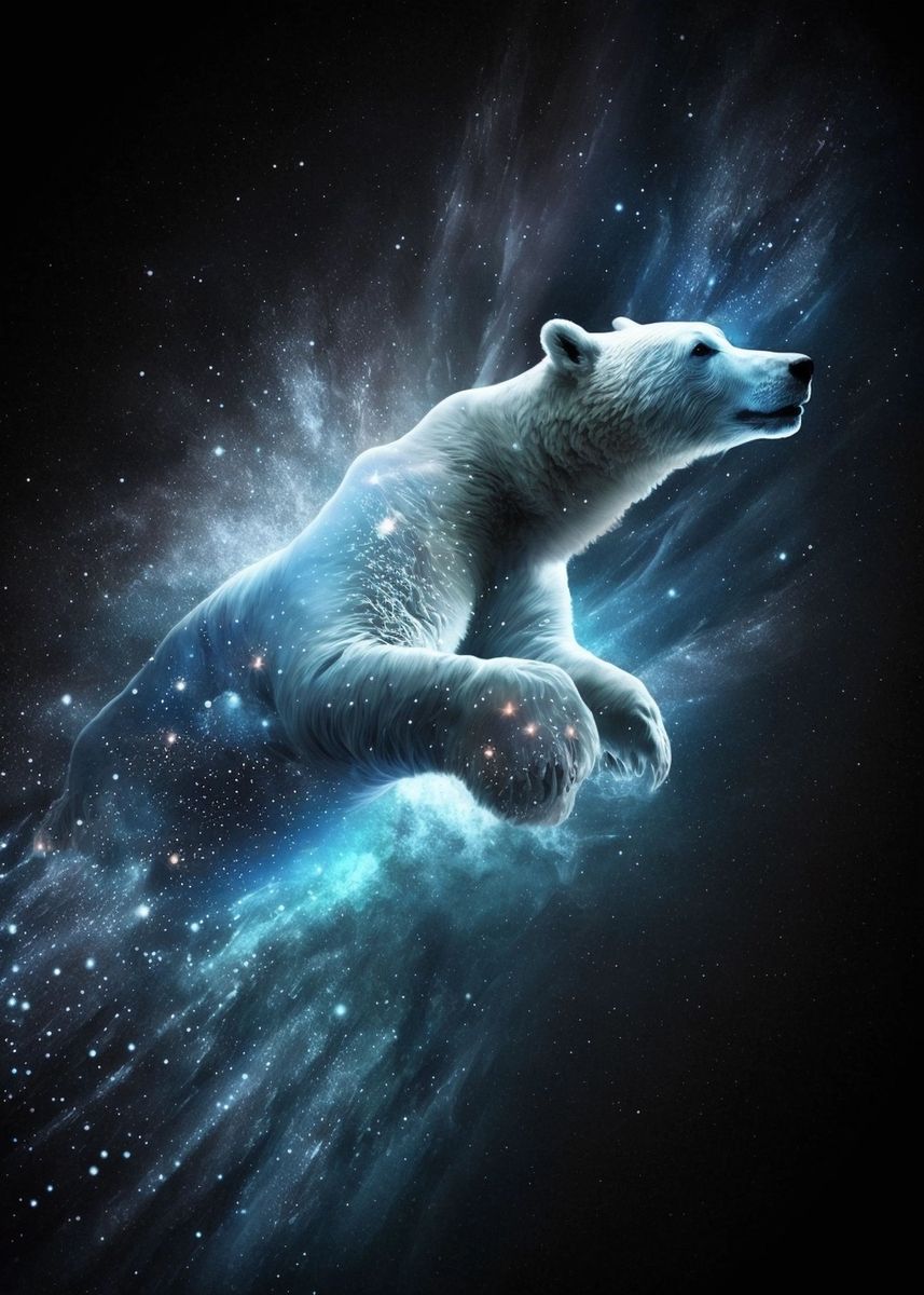 'space bear' Poster, picture, metal print, paint by talaat shaban ...