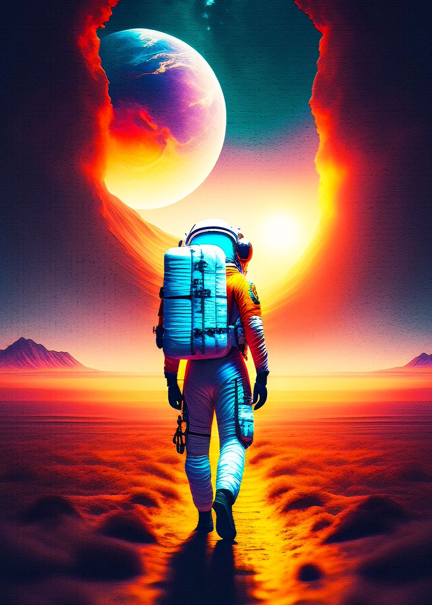 'alone in outer space' Poster, picture, metal print, paint by erma wati ...