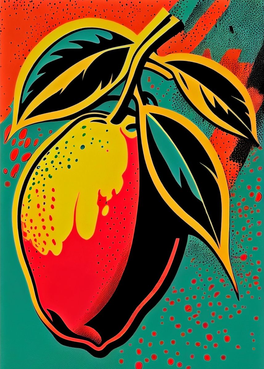 'Mango Madness Pop Art' Poster by Steel Canvas Creations | Displate