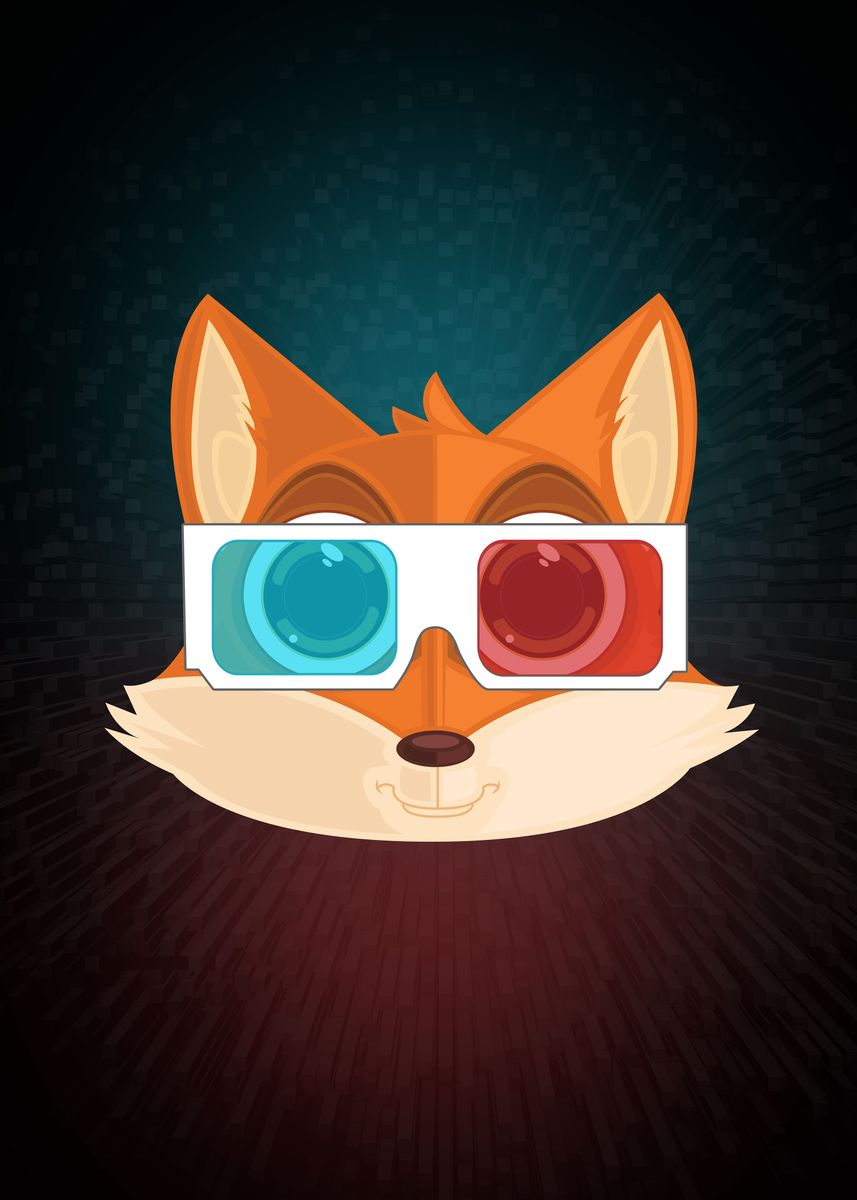 'Fox 3D' Poster, picture, metal print, paint by Adamzworld | Displate