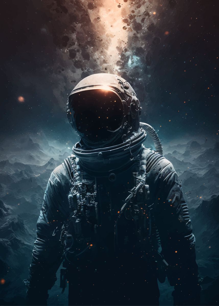 'astronaut' Poster, picture, metal print, paint by Mr Yy | Displate
