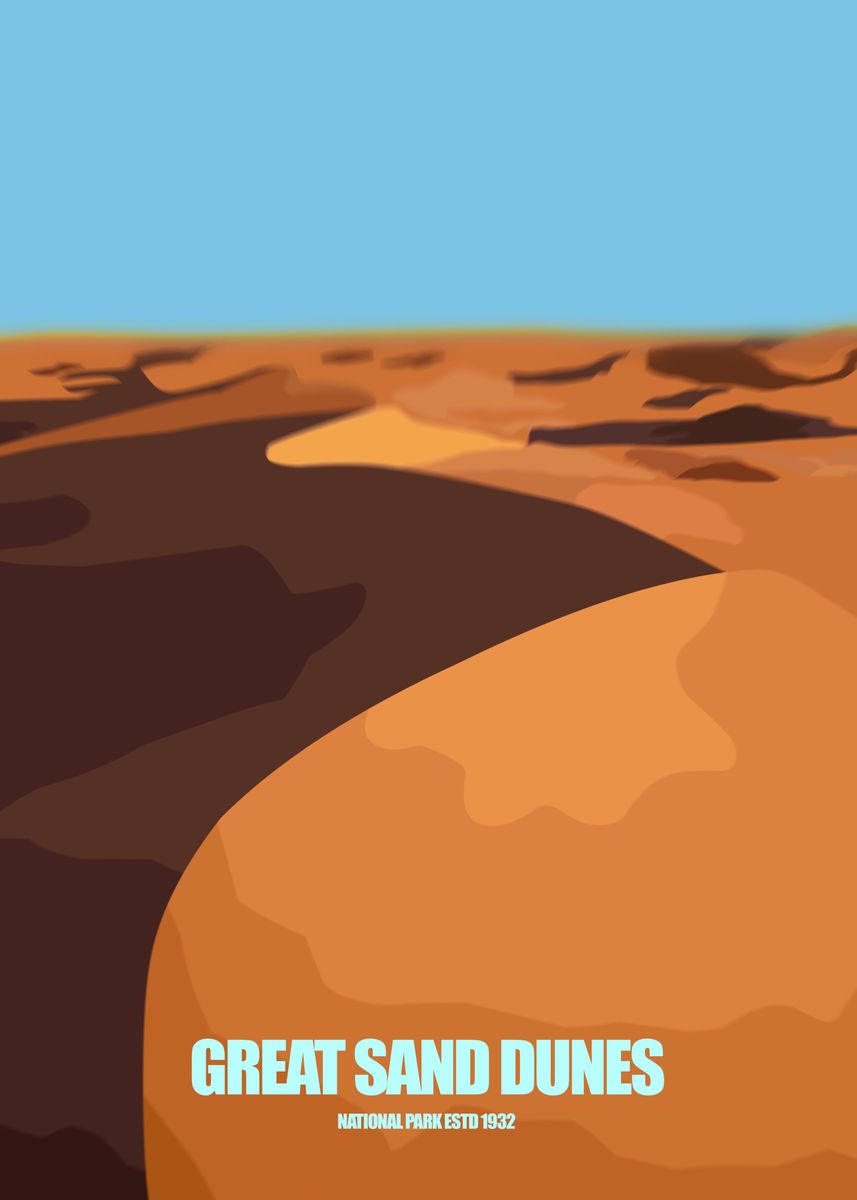 'Great sand dunes' Poster, picture, metal print, paint by CRAFTSSSTUDIO ...