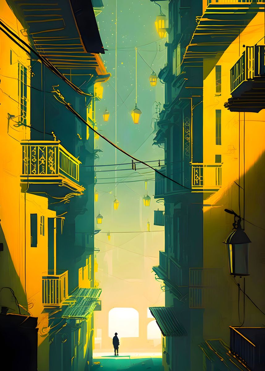 'Cityscape Abstract Art 14' Poster, picture, metal print, paint by ...