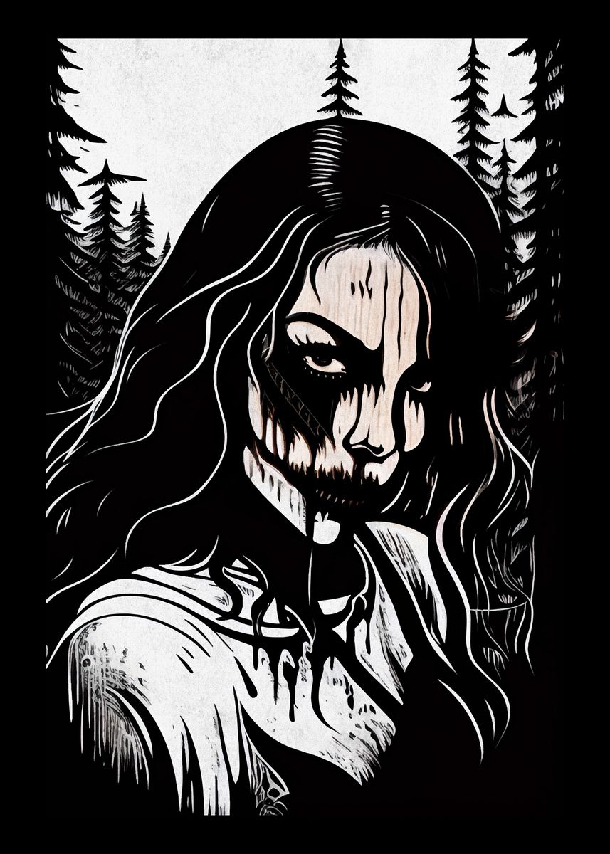 'women horror' Poster, picture, metal print, paint by jantikusuma ...