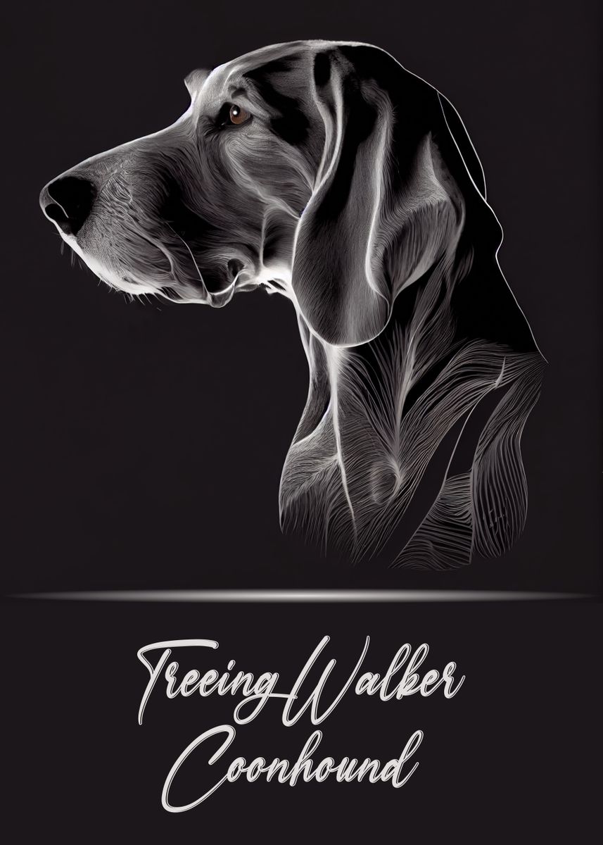 'Treeing Walker Coonhound' Poster, picture, metal print, paint by ...