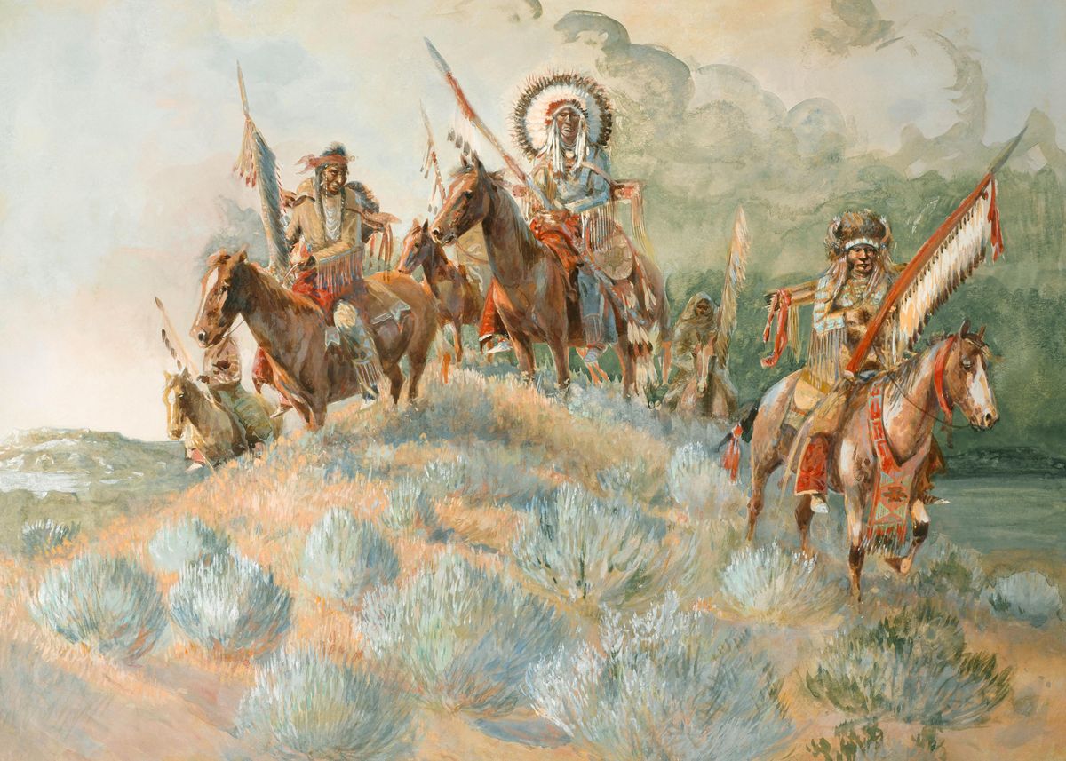 'Indians Ready For Battle' Poster by Makanaki | Displate