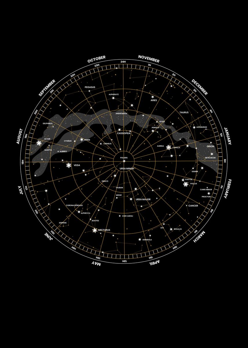 'Space Star Map Planets' Poster, picture, metal print, paint by Mooon ...