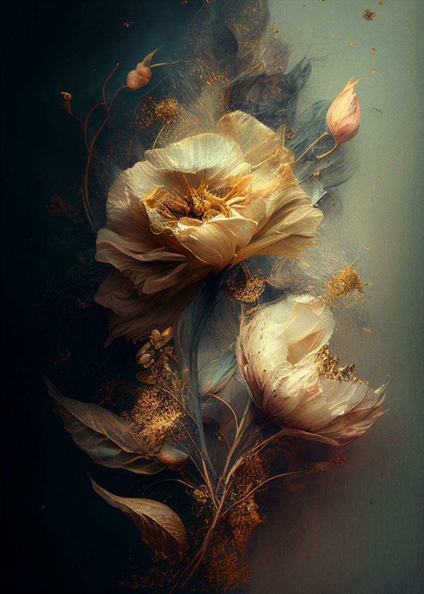 'Blooming golden beauty' Poster, picture, metal print, paint by ...