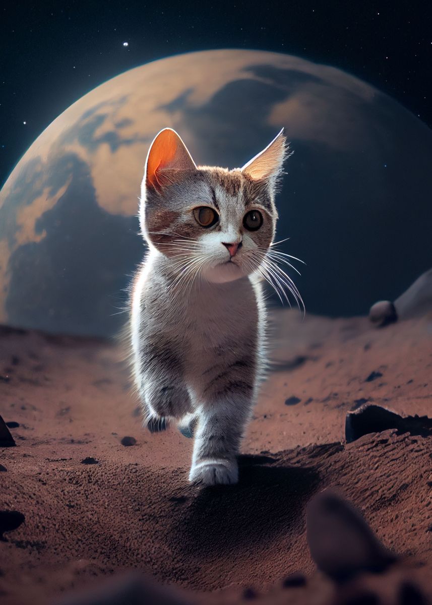 'Cat Animal' Poster, picture, metal print, paint by Philippa Quintero ...