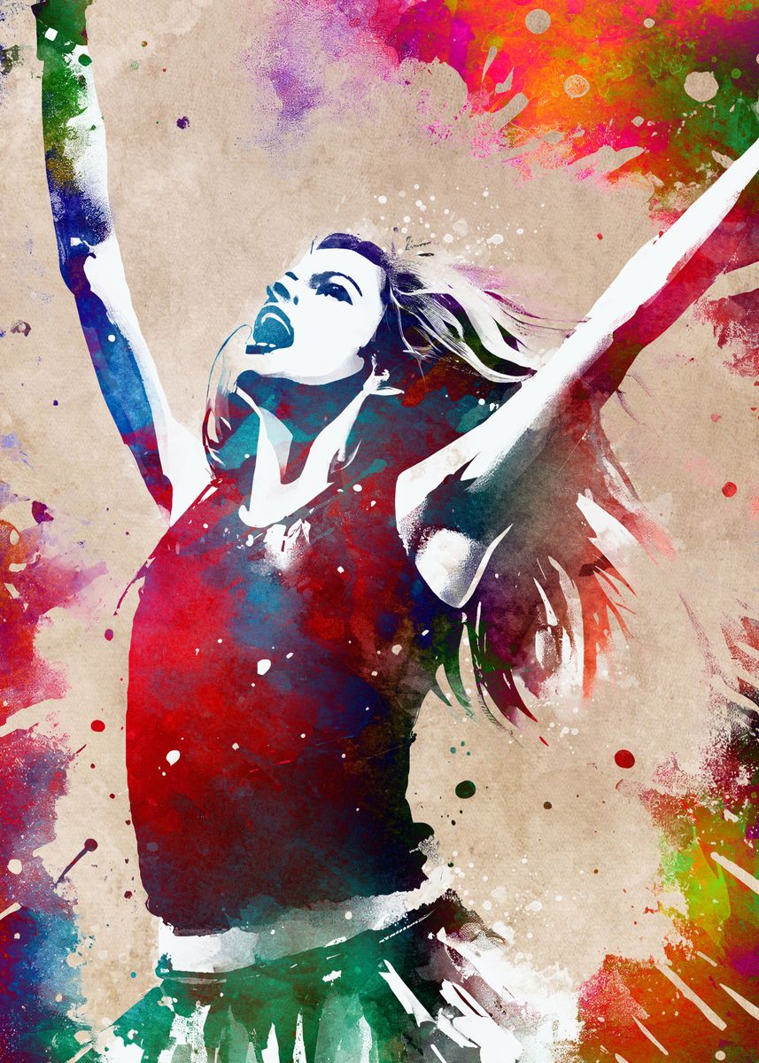 'Cheerleader sport art ' Poster, picture, metal print, paint by JBJart ...