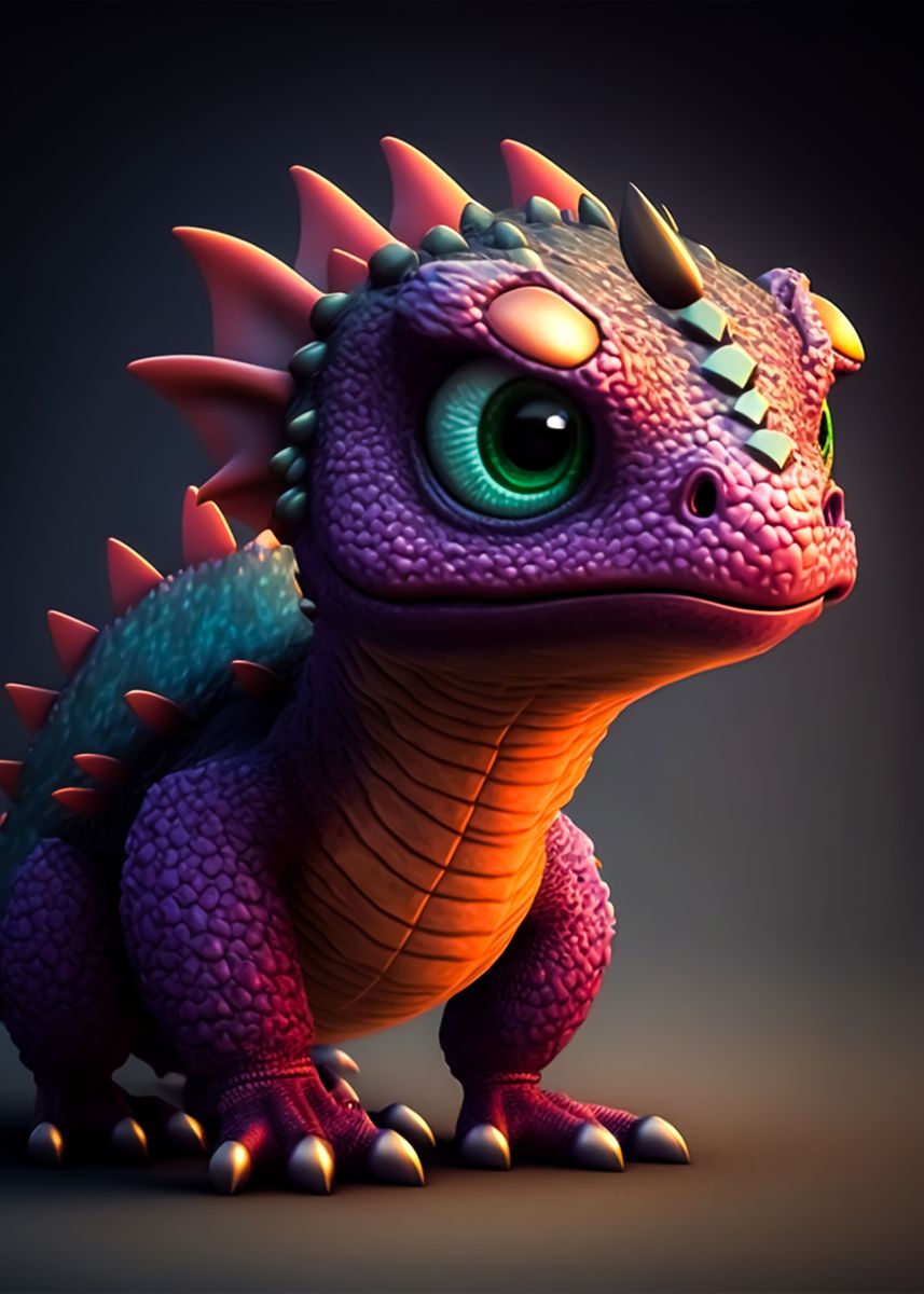 'cute baby dragon' Poster, picture, metal print, paint by OdieBrakusJr ...