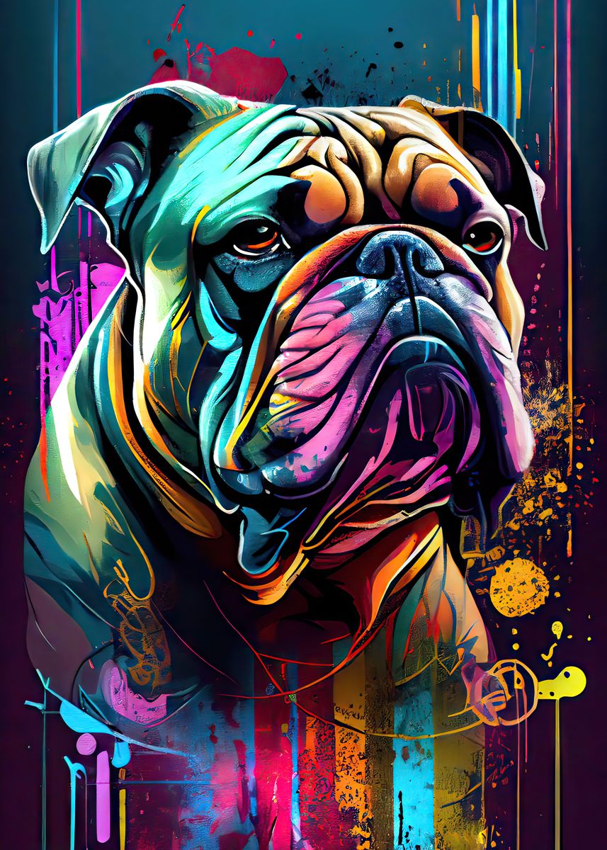 'The Gently Bulldog' Poster, picture, metal print, paint by Kingdom of ...