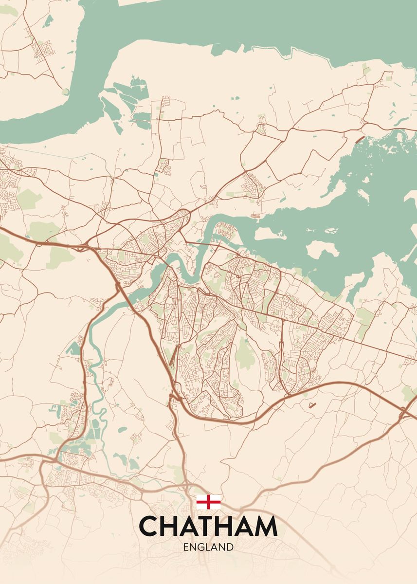 'Chatham UK' Poster, picture, metal print, paint by IMR Designs | Displate