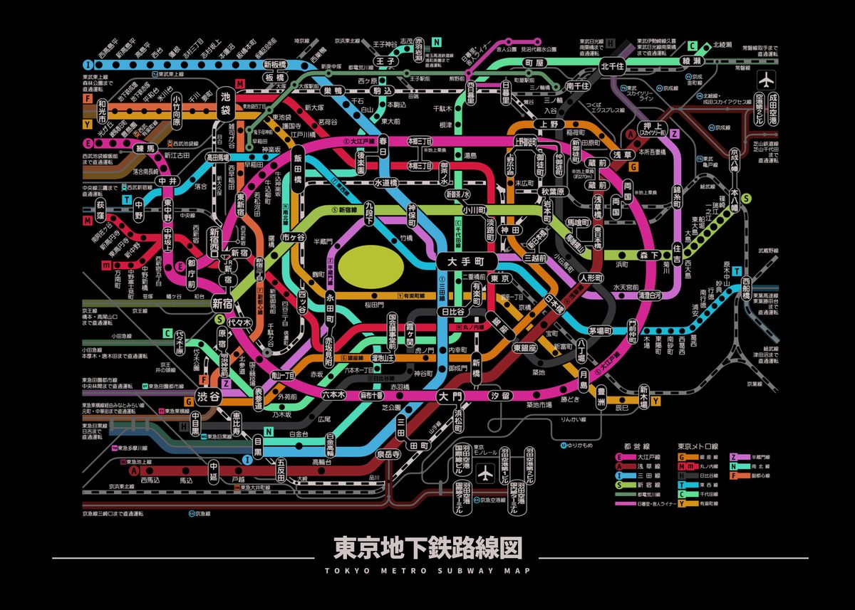 'Tokyo Metro Subway' Poster by Okami Works | Displate
