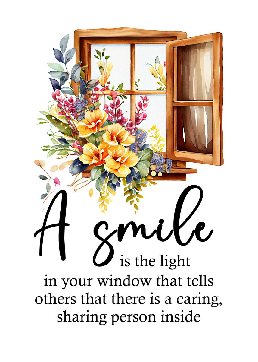 'A smile' Poster, picture, metal print, paint by Juliana RW | Displate