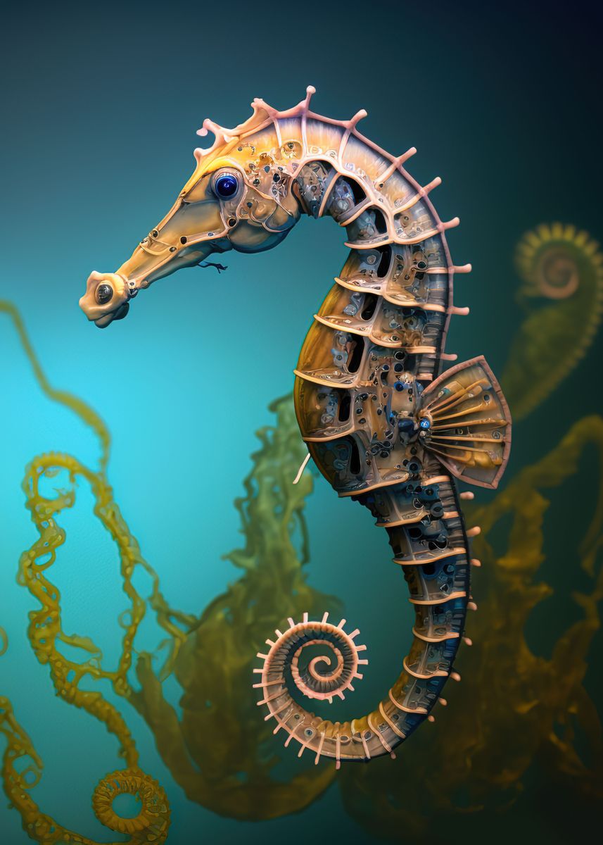 'seahorse ' Poster, picture, metal print, paint by newton russell ...