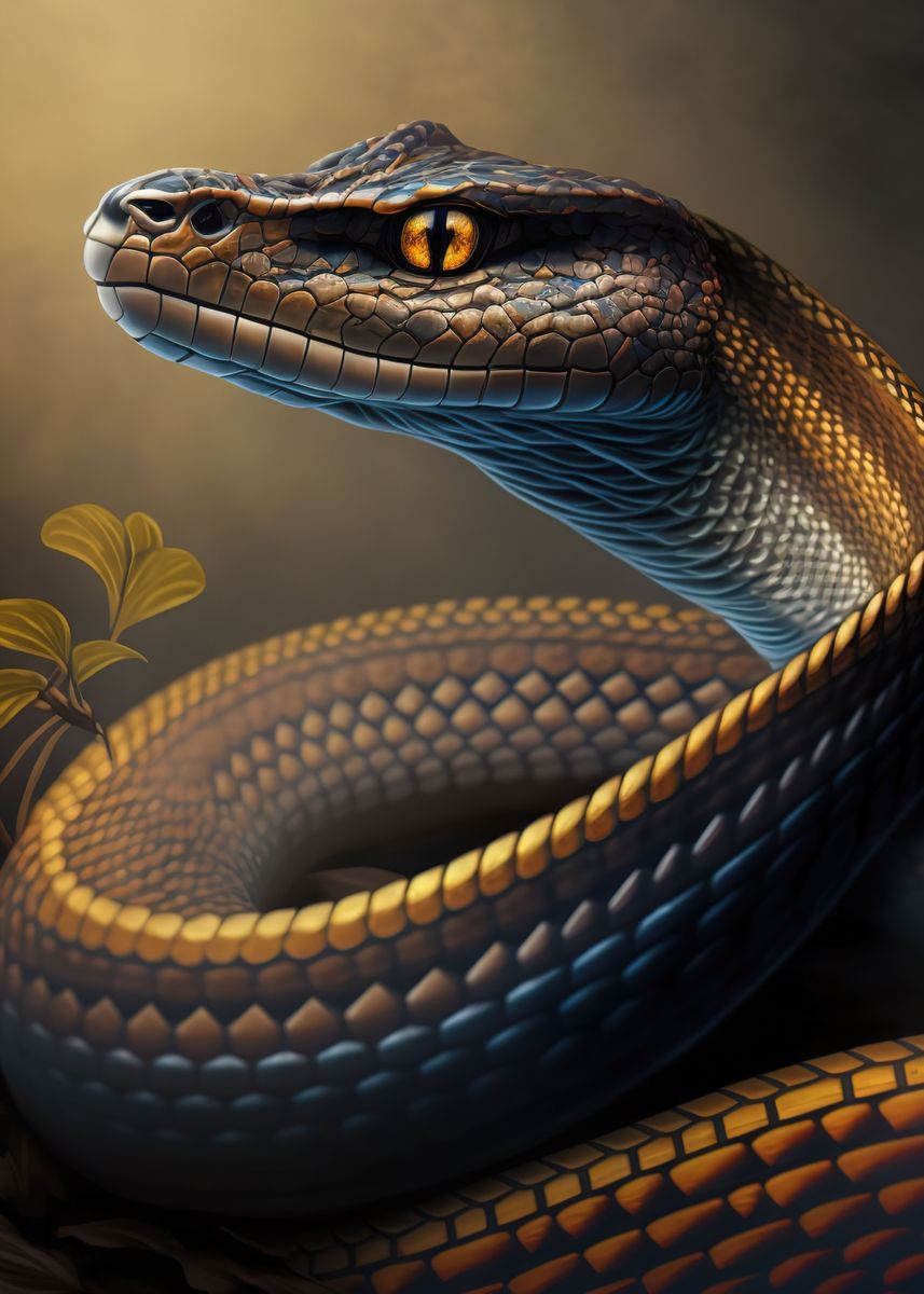 'snake wild life' Poster, picture, metal print, paint by Patsy Montoya ...