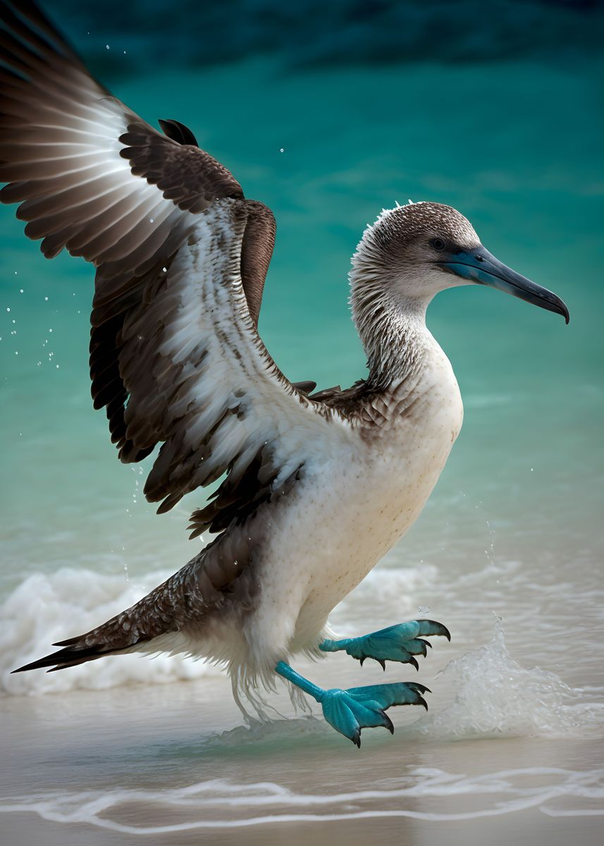 'Blue Footed Booby Bird' Poster, picture, metal print, paint by Phil ...