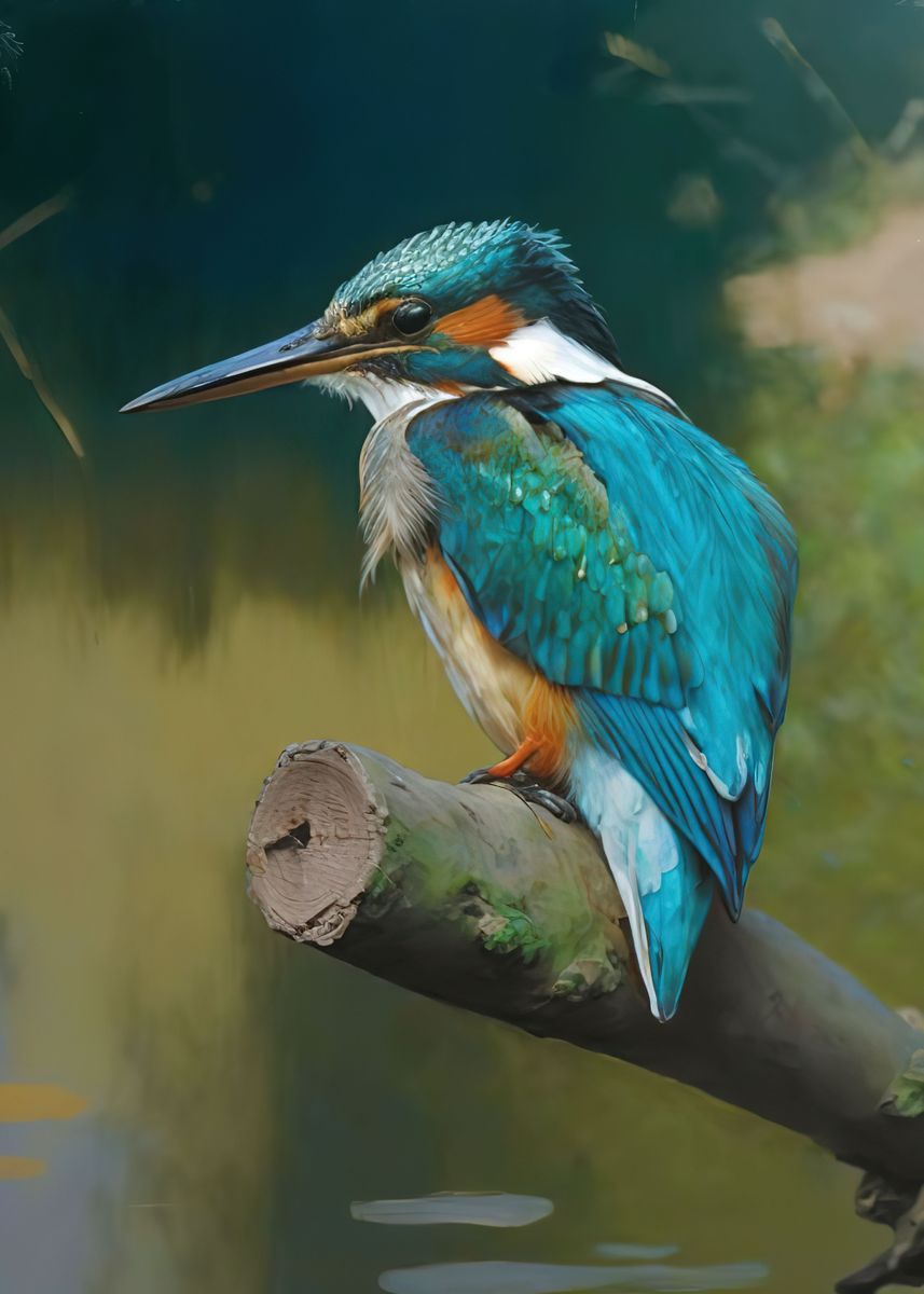 'kingfisher ' Poster, picture, metal print, paint by Eudora | Displate