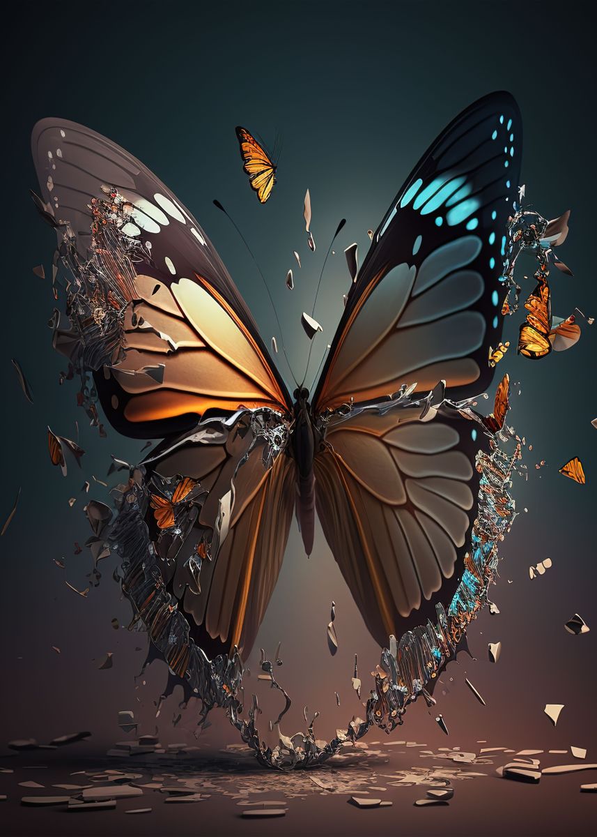 'Butterfly colorful' Poster by Artmatrusa | Displate