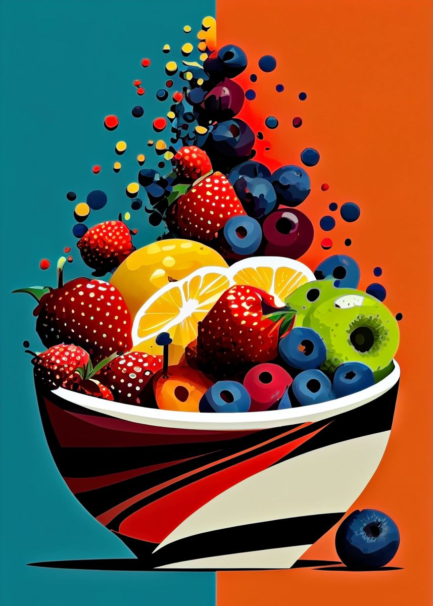 'Fruit Salad Pop Art' Poster, picture, metal print, paint by Steel ...