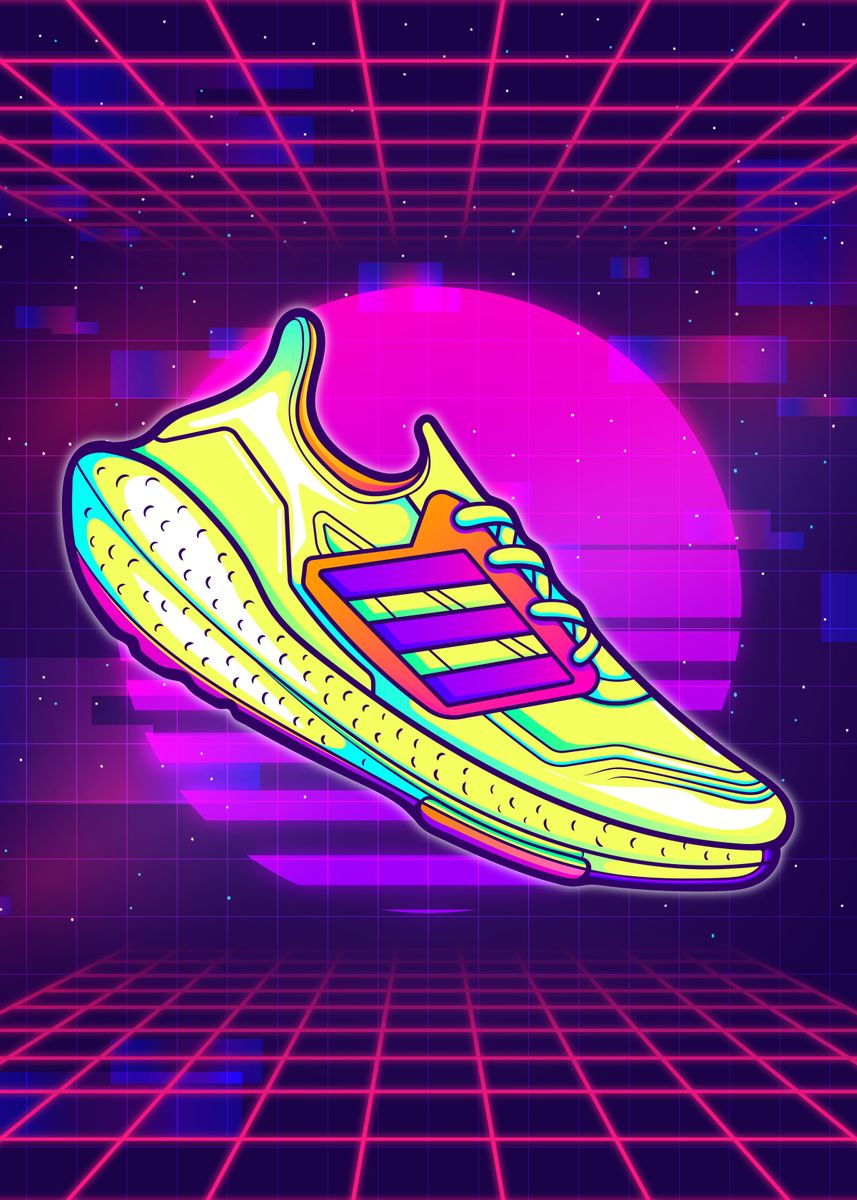 'Boost Neon Shoe' Poster, picture, metal print, paint by Adam Project ...