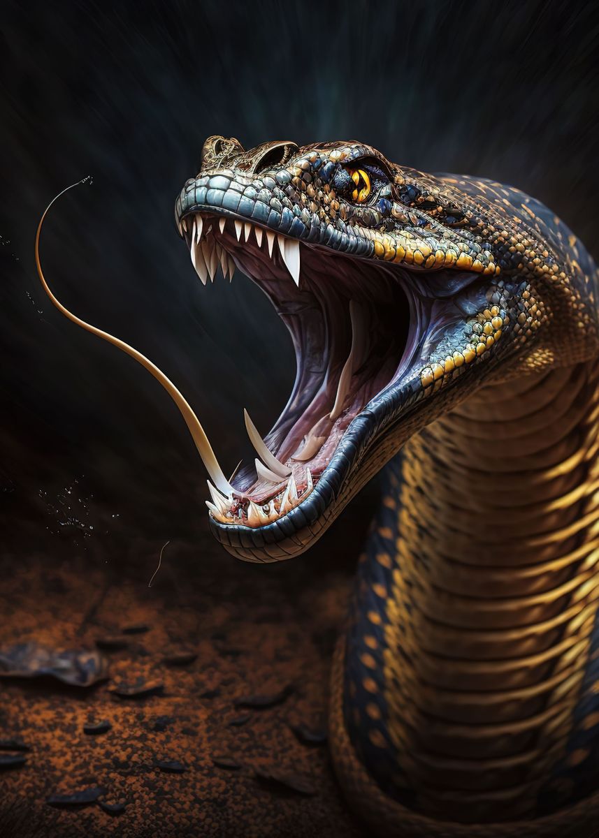 'snake wild life' Poster, picture, metal print, paint by Patsy Montoya ...