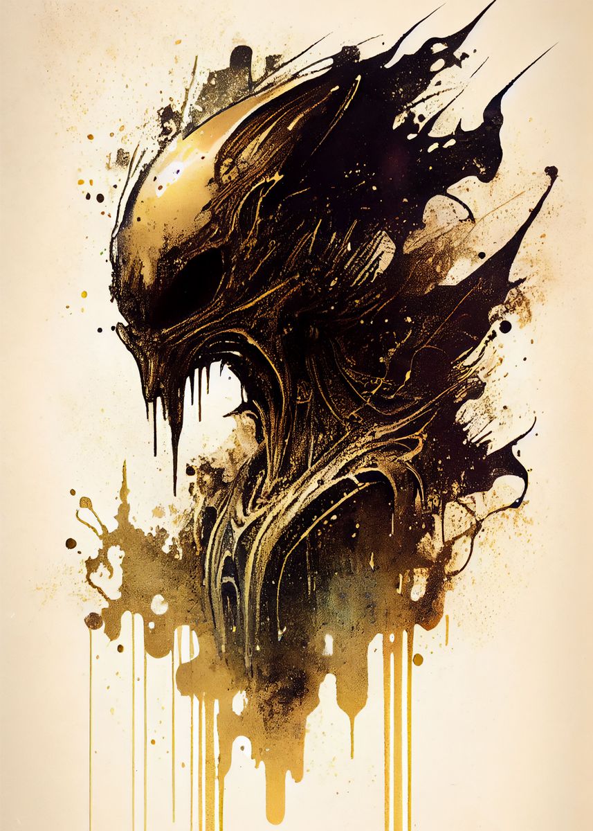 'Alien coffee wash painting' Poster, picture, metal print, paint by ...