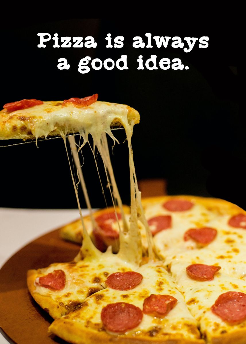 'Funny Pizza Kitchen Decor' Poster, picture, metal print, paint by ...