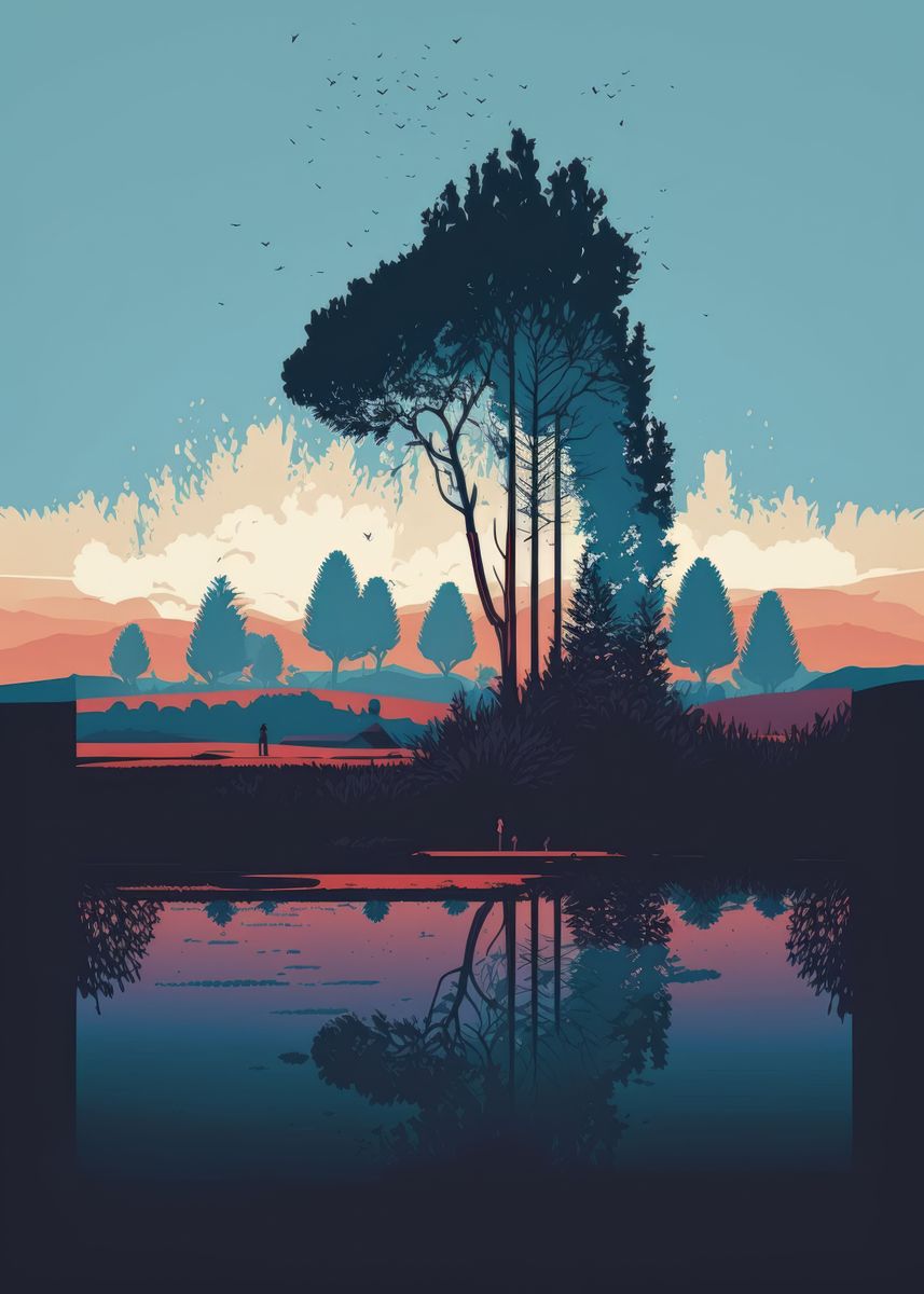 'Landscape art' Poster, picture, metal print, paint by BnWDesigner ...